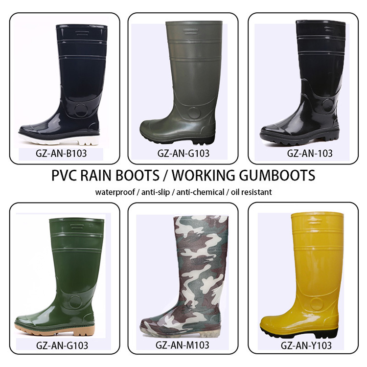 China Fashion Jungle Knee High PVC Boots Classy Men’s Work Wear ...