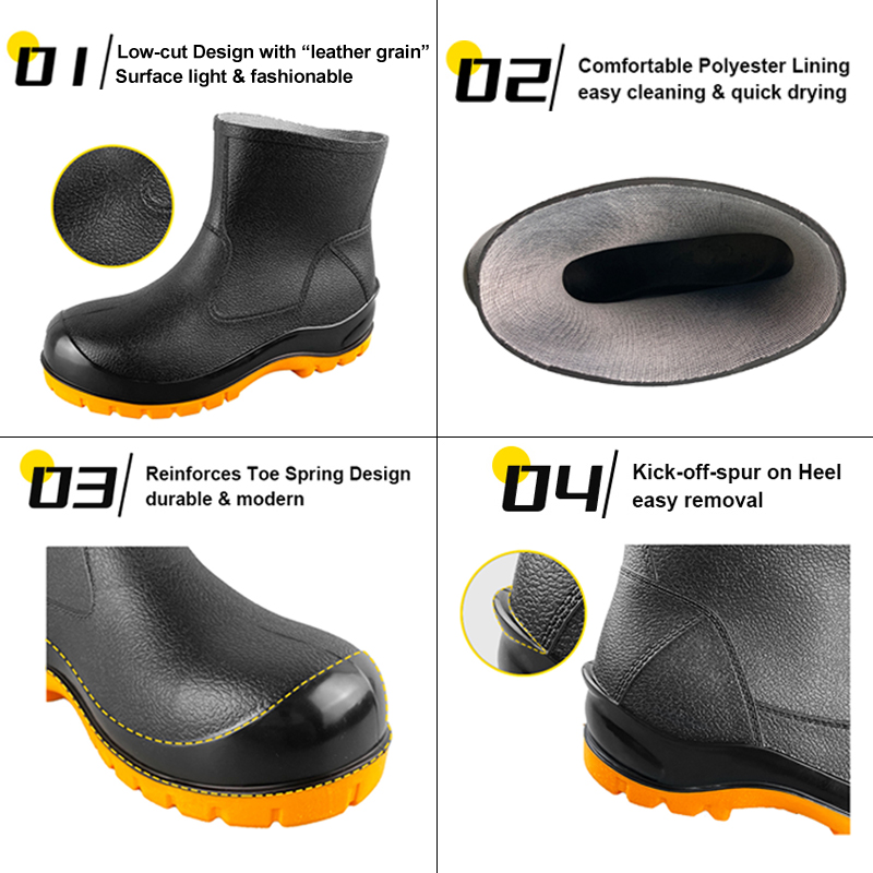 China 18cm Steel Toe Short Gum Boots factory and suppliers | GNZ